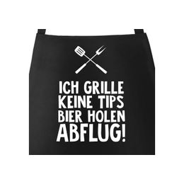 MoonWorks Grillschürze Grill-Schürze für Männer mit Spruch Ich grille keine Tipps