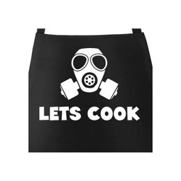 MoonWorks Grillschürze Grill-Schürze für Männer mit Spruch Grillen Lets Cook Gasmaske Küchen-Schürze MoonWorks®