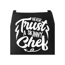 MoonWorks Grillschürze Lustige Grill-Schürze für Männer mit Spruch Never trust a skinny Chef MoonWorks®