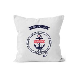 MoonWorks Dekokissen Kissenbezug You are my Anchor Love Liebe Anker Kissen-Hülle Deko-Kissen 40x40 Baumwolle MoonWorks®