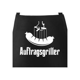 MoonWorks Grillschürze Grill-Schürze für Männer mit Spruch Auftragsgriller Wurst Bratwurst Grillfather Baumwoll-Schürze Küchenschürze MoonWorks®