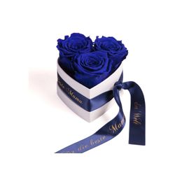 Kunstblume Rosenbox Herz 3 Infinity Rosen für die Beste Mama der Welt Geschenk Rose
