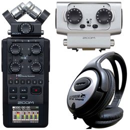 Zoom Audio Zoom H6 Recorder + EXH6 Combo Capsule + Kopfhörer Digitales Aufnahmegerät