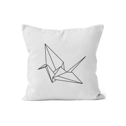 Autiga Dekokissen Kissenbezug Origami Kranich Crane Vogel Bird Kissen-Hülle Deko-Kissen 40x40 Baumwolle Autiga®