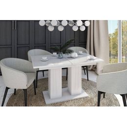 designimpex Esstisch Design Esstisch Tisch DE-1 Weiß Hochglanz ausziehbar 130 bis 170 cm