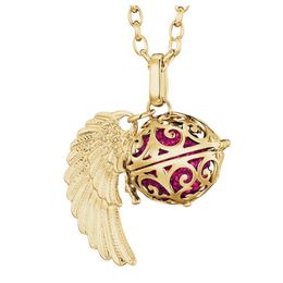 Morella Kette mit Anhänger Engel Halskette gold 70 cm mit Anhänger (2-tlg)