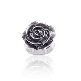 Mein Style Fingerring elastischer Ring Rose anthrazit RM 013 (1 Stück