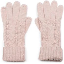 styleBREAKER Strickhandschuhe Strick Handschuhe mit Zopfmuster und Metallic Faden