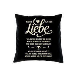 Soreso® Soreso® Dekokissen Kissen Warum ich Dich liebe Kissenbezug und Füllung