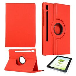 Wigento Tablet-Hülle Aufstellbare 360 Grad Rotation Kunst-Leder Tasche für Samsung Galaxy Tab S7 Plus / S7 FE Etuis Hülle Cover Schutz Case Zubehör