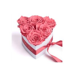 Kunstblume Infinity Rosenbox Herz 6 ewige Rosen Ich liebe Dich Geschenk Frau Rose