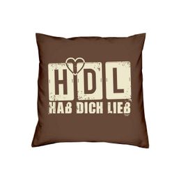 Soreso® Soreso® Dekokissen Kissen HDL Hab Dich lieb Kissenbezug und Füllung