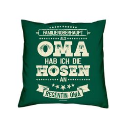 Soreso® Soreso® Dekokissen Kissen Als Oma hab ich die Hosen an & Urkunde