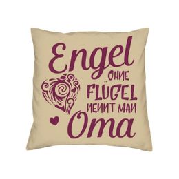 Soreso® Soreso® Dekokissen Kissen Engel ohne Flügel nennt man Oma & Urkunde