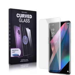 Protectorking Schutzfolie 1x UV-Liquid 9H Panzerglas für Oppo Find X3 Pro 3D KLAR echtes Tempere