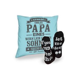 Soreso® Soreso® Dekokissen Kissen Cooler Papa eines Sohnes & Sprüche Socken Sleep