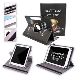 Wigento Tablet-Hülle Für Huawei MediaPad T5 10.1 Zoll 360 Grad Rotation Universell Motiv 7 Tablet Tasche Kunst Leder Hülle Etuis