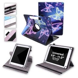Wigento Tablet-Hülle Für Huawei MediaPad T5 10.1 Zoll 360 Grad Rotation Universell Motiv 12 Tablet Tasche Kunst Leder Hülle Etuis