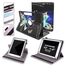 Wigento Tablet-Hülle Für Lenovo Tab E10 TB-X104F 10.1 360 Grad Rotation Universell Motiv 12 Tablet Tasche Kunst Leder Hülle Etuis
