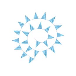 dressforfun Girlande Wimpelkette mit Rautenmuster blau-weiß