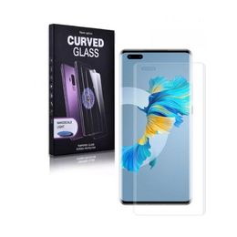 Protectorking Schutzfolie 2x Hartglas für Huawei Mate 40 FULL CURVED UV Liquid Schutzglas Panzer