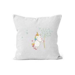 MoonWorks Dekokissen Kissenbezug Einhorn mit Pusteblume Kissen-Hülle Deko-Kissen 40x40 Baumwolle MoonWorks®