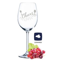 GRAVURZEILE Rotweinglas Leonardo Weinglas mit Gravur "Cheers"