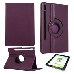 Wigento Tablet-Hülle Aufstellbare 360 Grad Rotation Kunst-Leder Tasche für Samsung Galaxy Tab S7 T870 Etuis Hülle Cover Schutz Case Zubehör