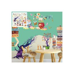 Sunnywall Wandtattoo XXL Zauberer wizard sorcerer Wandtattoo Set verschiedene Motive Kinderzimmer Aufkleber bunt Wanddeko