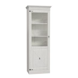 Expendio Vitrine Enzo 5 Pinie weiß Nb. 72x206x45 cm Landhausstil mit Softclose