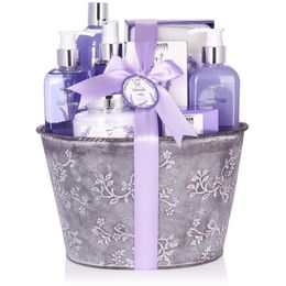 BRUBAKER Hautreinigungs-Set Dusch- und Badeset mit Lavendel Duft
