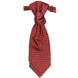 Paul Malone Krawatte Elegantes Herren Plastron rot gepunktet Hochzeitskrawatte rot schwarz v22
