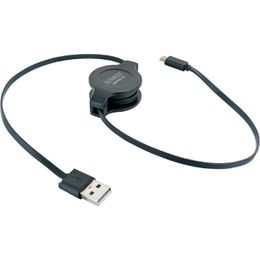 Schwaiger Schwaiger LKR090M 533 flaches ausziehbares Micro-USB Sync/Ladekabel Smartphone-Kabel