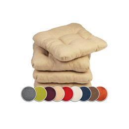 sunnypillow Stuhlkissen 4er Set Stuhlkissen 40x40 cm Bequeme 8cm