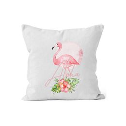 Autiga Dekokissen Kissenbezug Flamingo Aloha Tropical Summer Jungle Paradise Hummingbird Kissen-Hülle Deko-Kissen quadratisch Baumwolle Autiga®