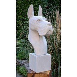 IDYL Dekofigur IDYL Moderne Skulptur Figur Sandsteinguss "Hunde Kopf"