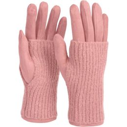 styleBREAKER Strickhandschuhe Touchscreen Stoff Handschuhe mit abnehmbarer Strick Manschette