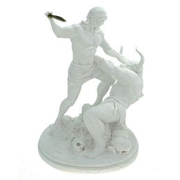 Kremers Schatzkiste Dekofigur Alabaster Figur Theseus im Kampf mit dem Minotaurus 29 cm