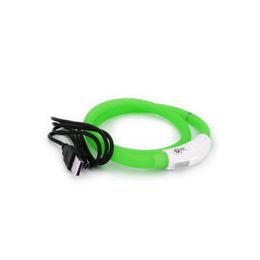 PRECORN Hunde-Halsband LED Silikon Hunde Leuchthalsband aufladbar per USB indiv. kürzbar