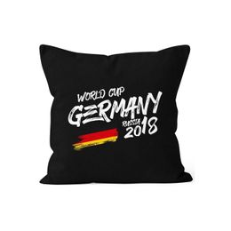 MoonWorks Dekokissen Kissen-Bezug Deutschland WM Fußball Weltmeisterschaft 2018 World Cup Fanartikel Fan-Deko WM-Deko Germany Kissen-Hülle Deko-Kissen Baumwolle MoonWorks®