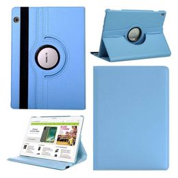 Wigento Tablet-Hülle Für Apple iPad Pro 11.0 Zoll 2018 / iPad Air 2020 4. Gen 360 Grad Hülle Cover Tasche Hellblau Kunst Leder Case Neu