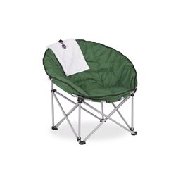 Relaxdays Campingstuhl Moon Chair dunkelgrün