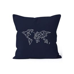 Autiga Dekokissen Kissenbezug Weltkarte World Map Low Polygon Autiga®