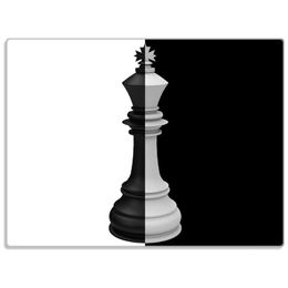 Wallario Schneidebrett Schachfigur schwarz-weiß