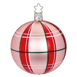 Inge Glas INGE-GLAS® Weihnachtsbaumkugel Christmas Check rose (1 St)