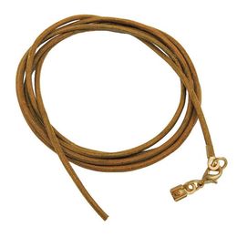 unbespielt Lederband Lederband Kette Collier Halskette olivgrün khaki gefärbt Karabinerverschluss Goldfarben 1m Lang Kürzbar