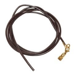 unbespielt Lederband Lederband Kette Collier Halskette braun gefärbt Karabinerverschluss Goldfarben 1m Lang Kürzbar