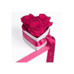 Kunstblume Rosenbox Herz 3 Infinity Rosen für die Beste Mama der Welt Geschenk Rose