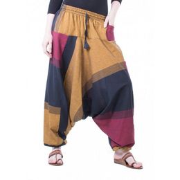 Kunst und Magie Haremshose Damen Harem Hose Bunt Aladin Haremshose Pluderhose Pumphose Goa Hippie