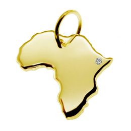 schmuckador Kettenanhänger Kettenanhänger in der Form von der Landkarte Afrika mit Brillant 0